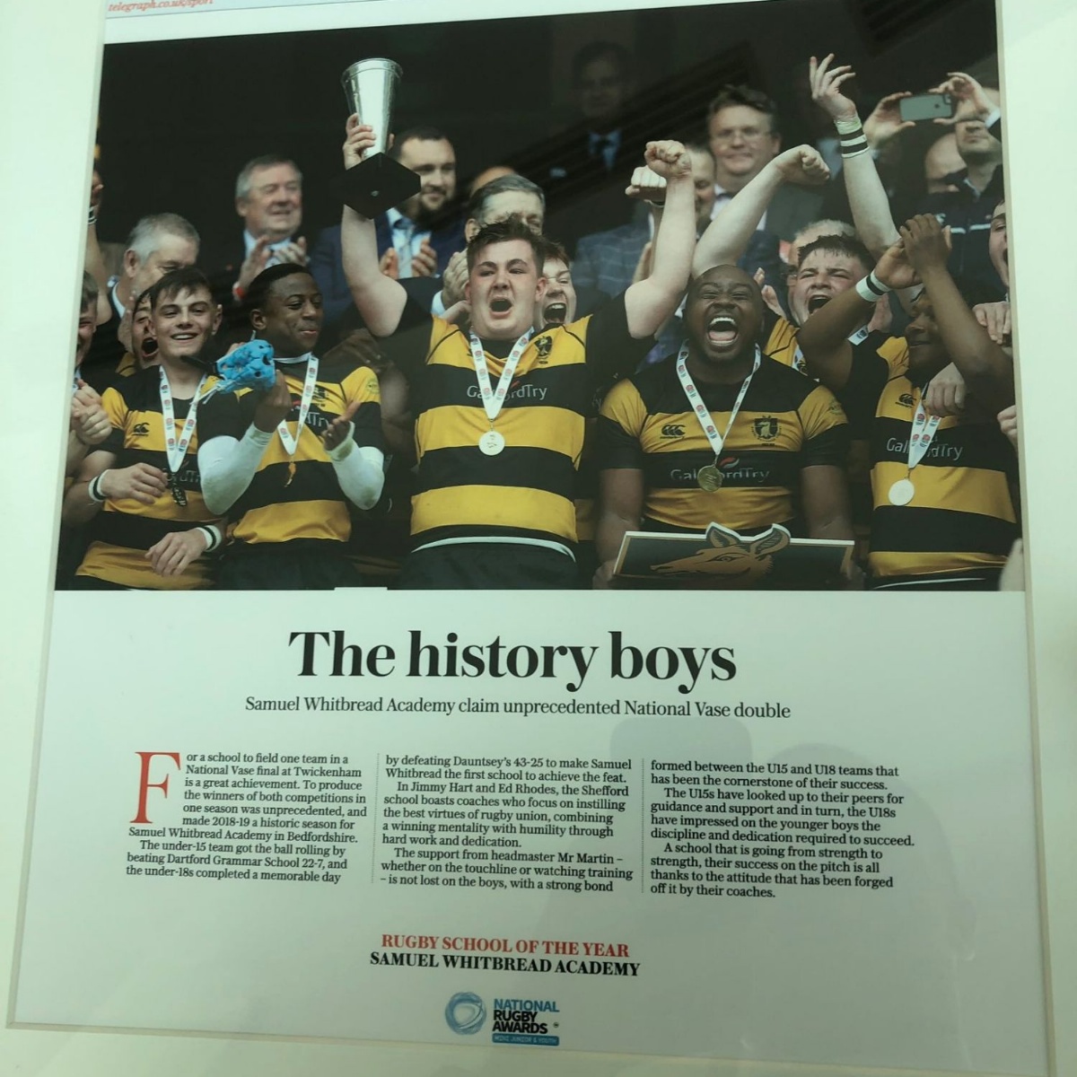 Samuel Whitbread Academy - Reigning Rugby School of the Year video